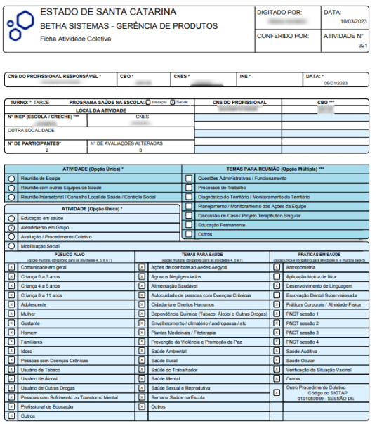 Atividade Coletiva | Saúde